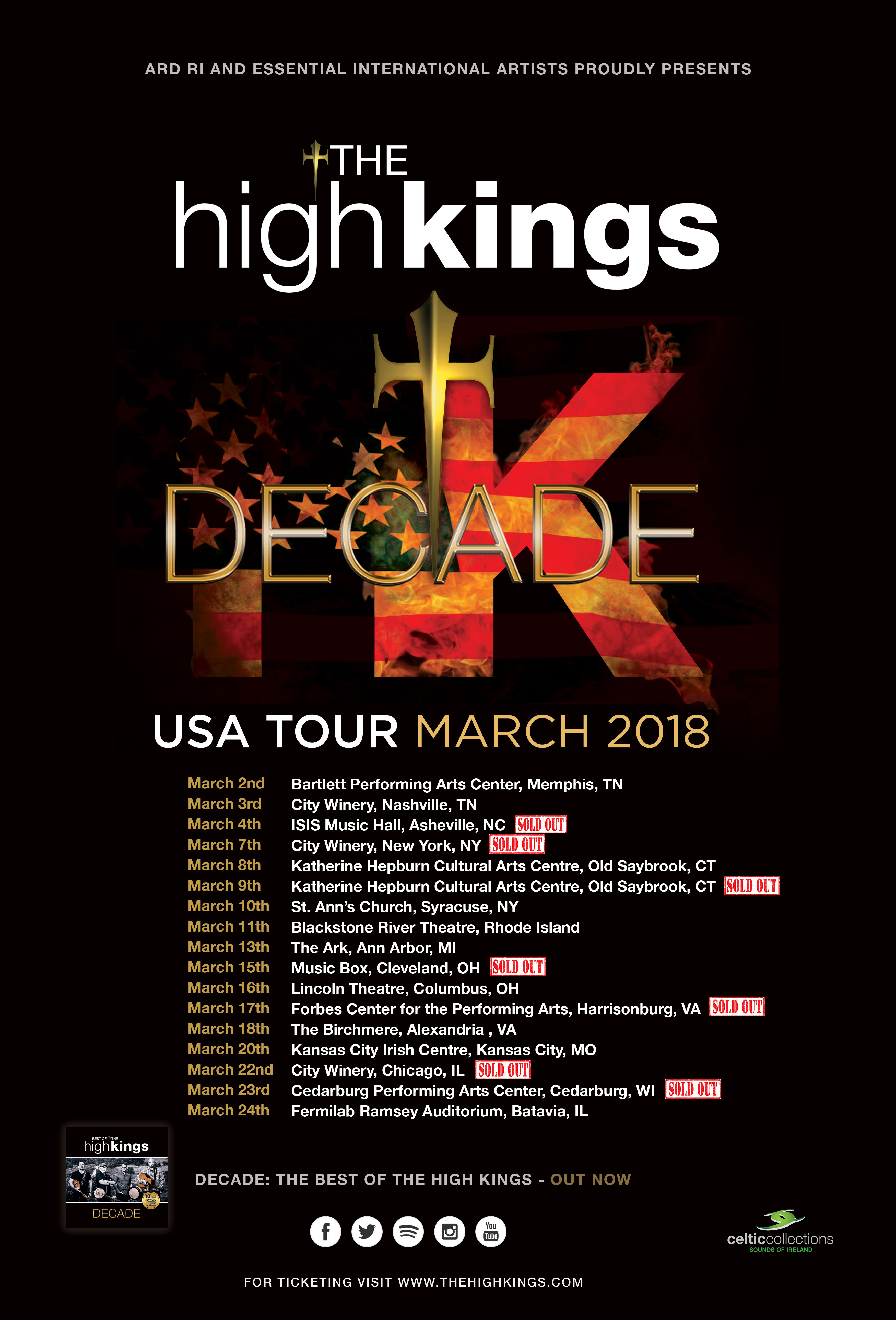 The High Kings, US Tour, Decade